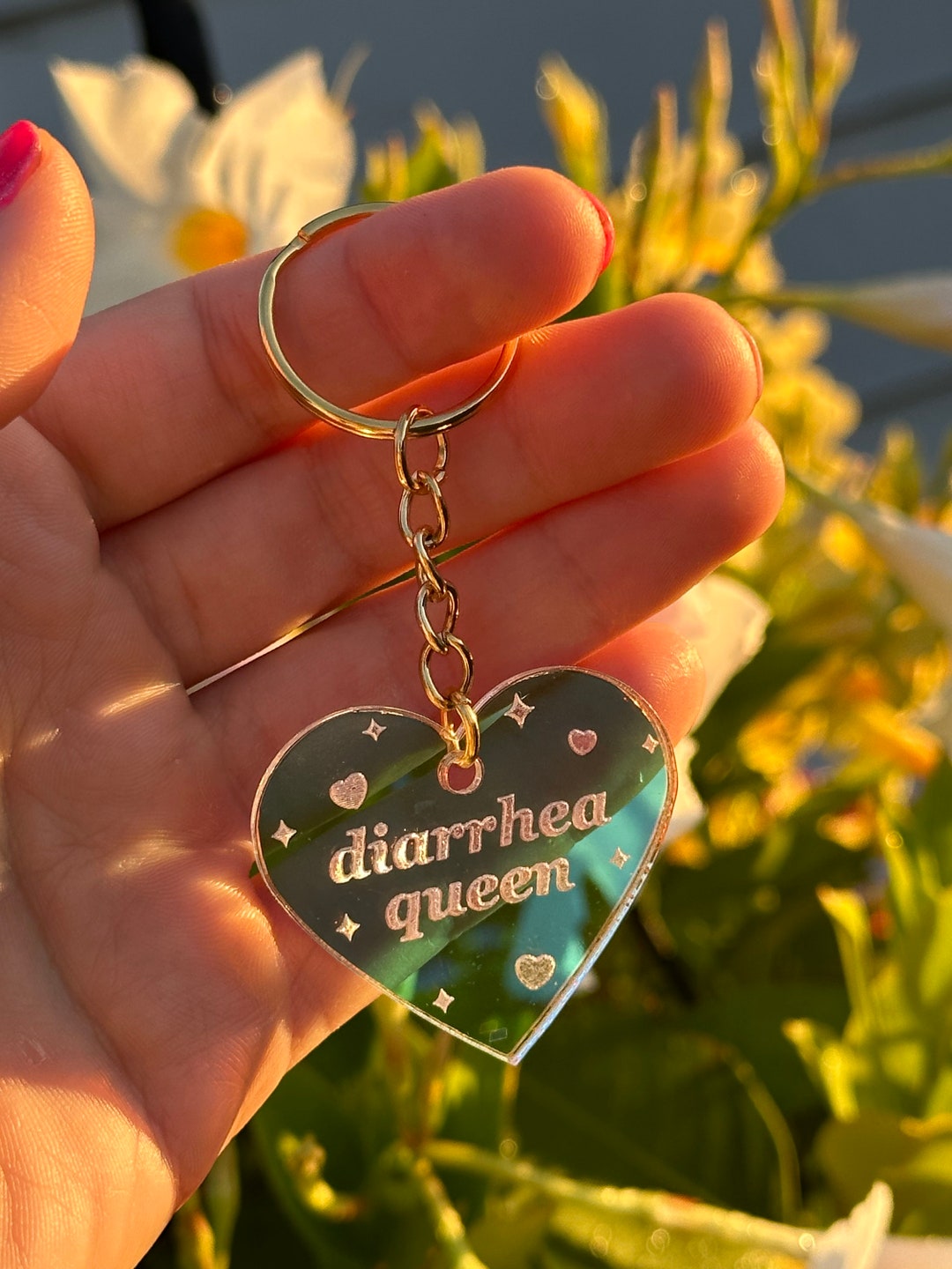 Diarrhea Queen Iridescent Acrylic Keychain - Etsy