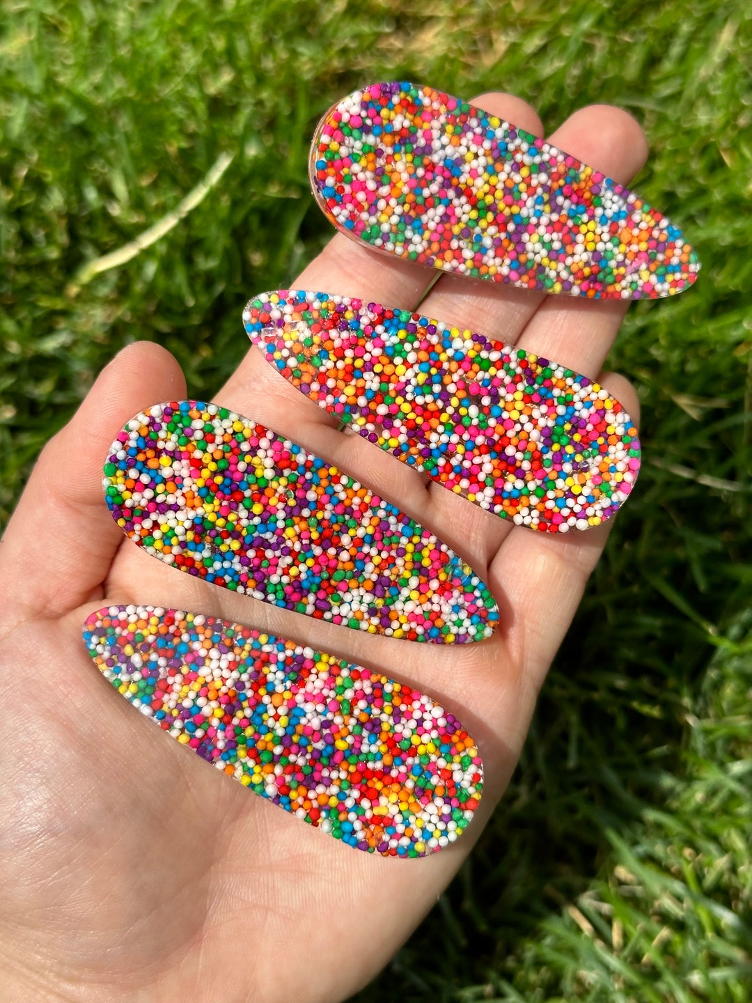 Individual Sprinkles Rounded Resin Hair Clip - Etsy