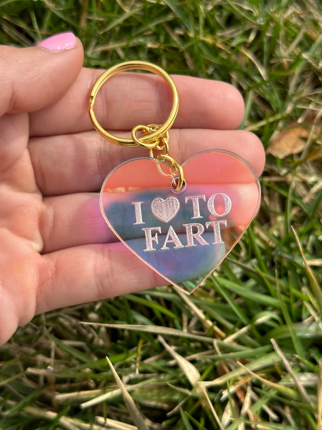 I Love to Fart Iridescent Acrylic Keychain - Etsy