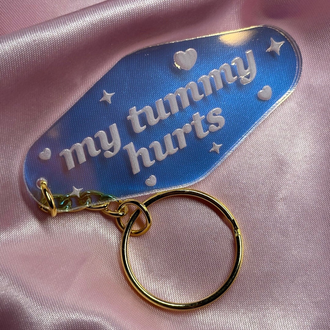 My Tummy Hurts Iridescent Acrylic Motel Keychain - Etsy