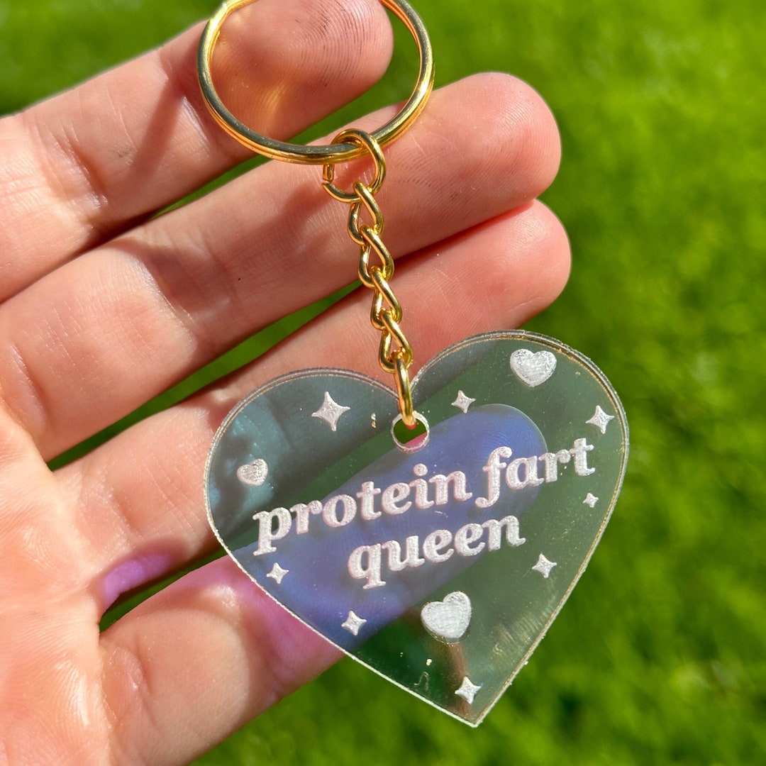 Protein Fart Queen Iridescent Acrylic Keychain - Etsy