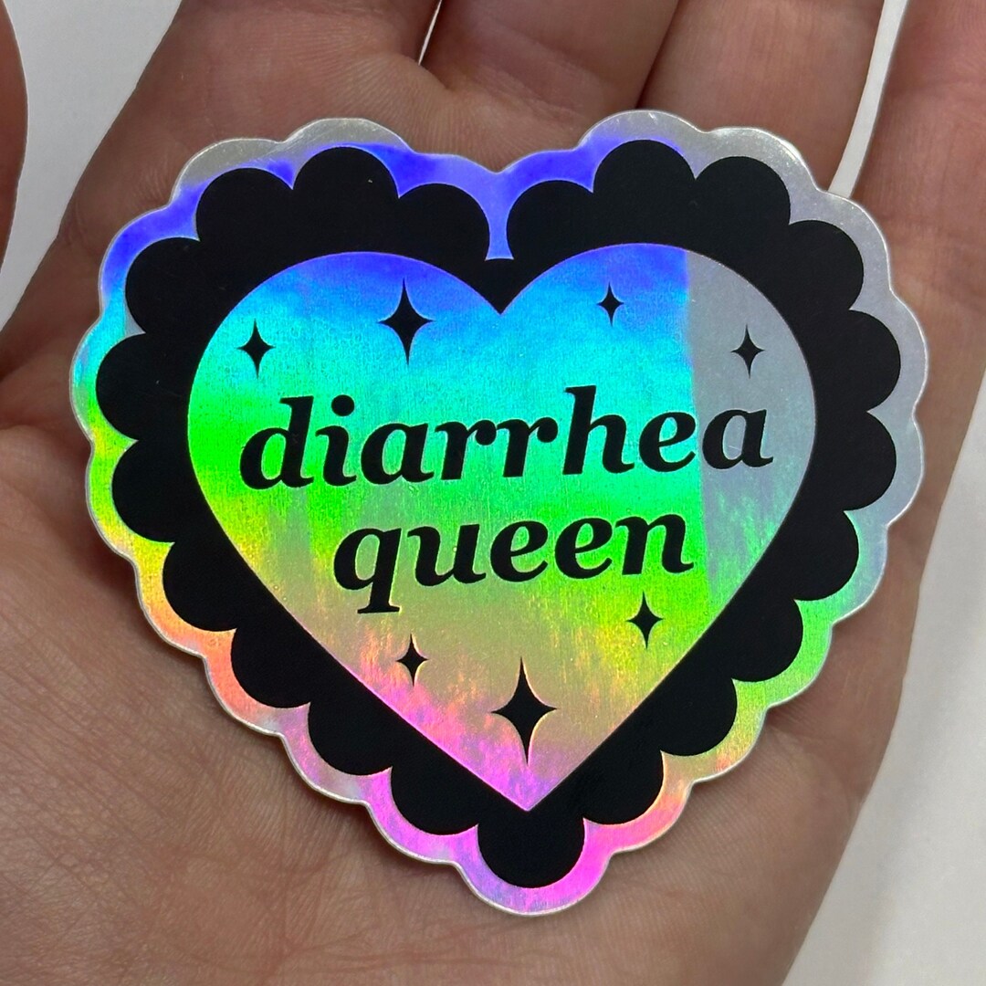 Diarrhea Queen Holographic Heart Sticker - Etsy