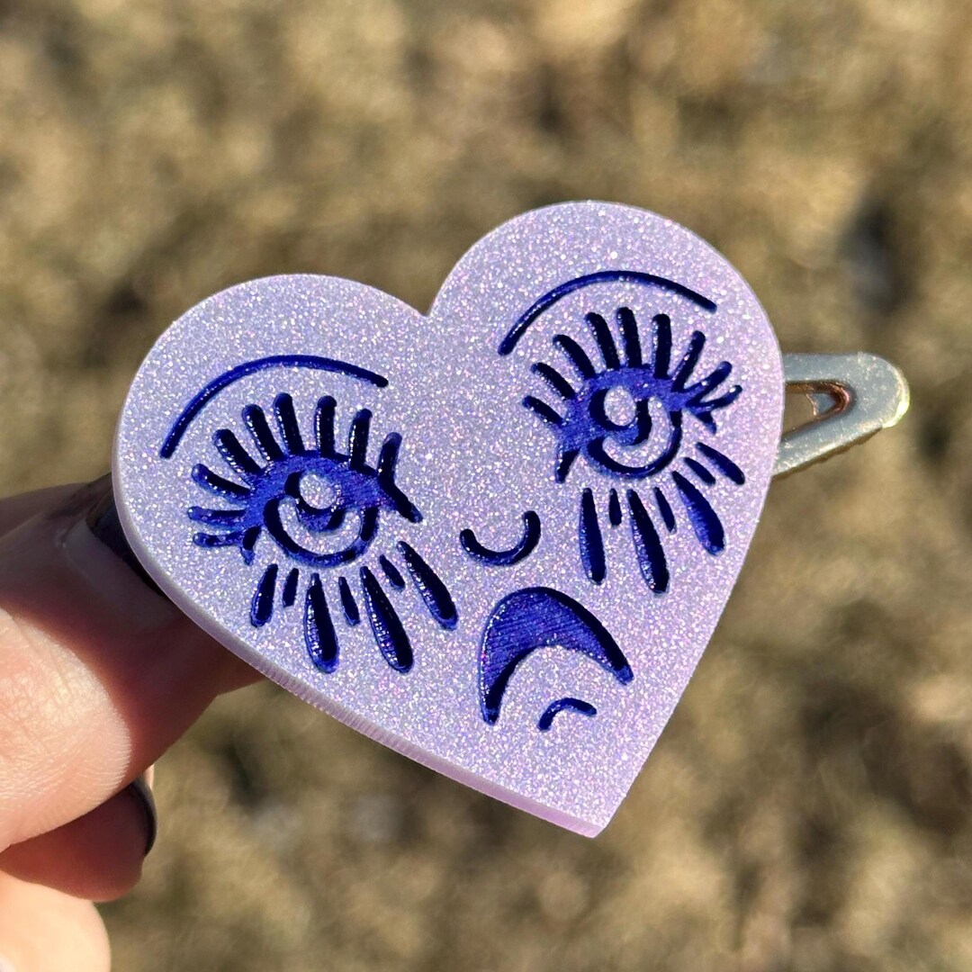 Individual Acrylic Crying Heart Hair Clip - Etsy