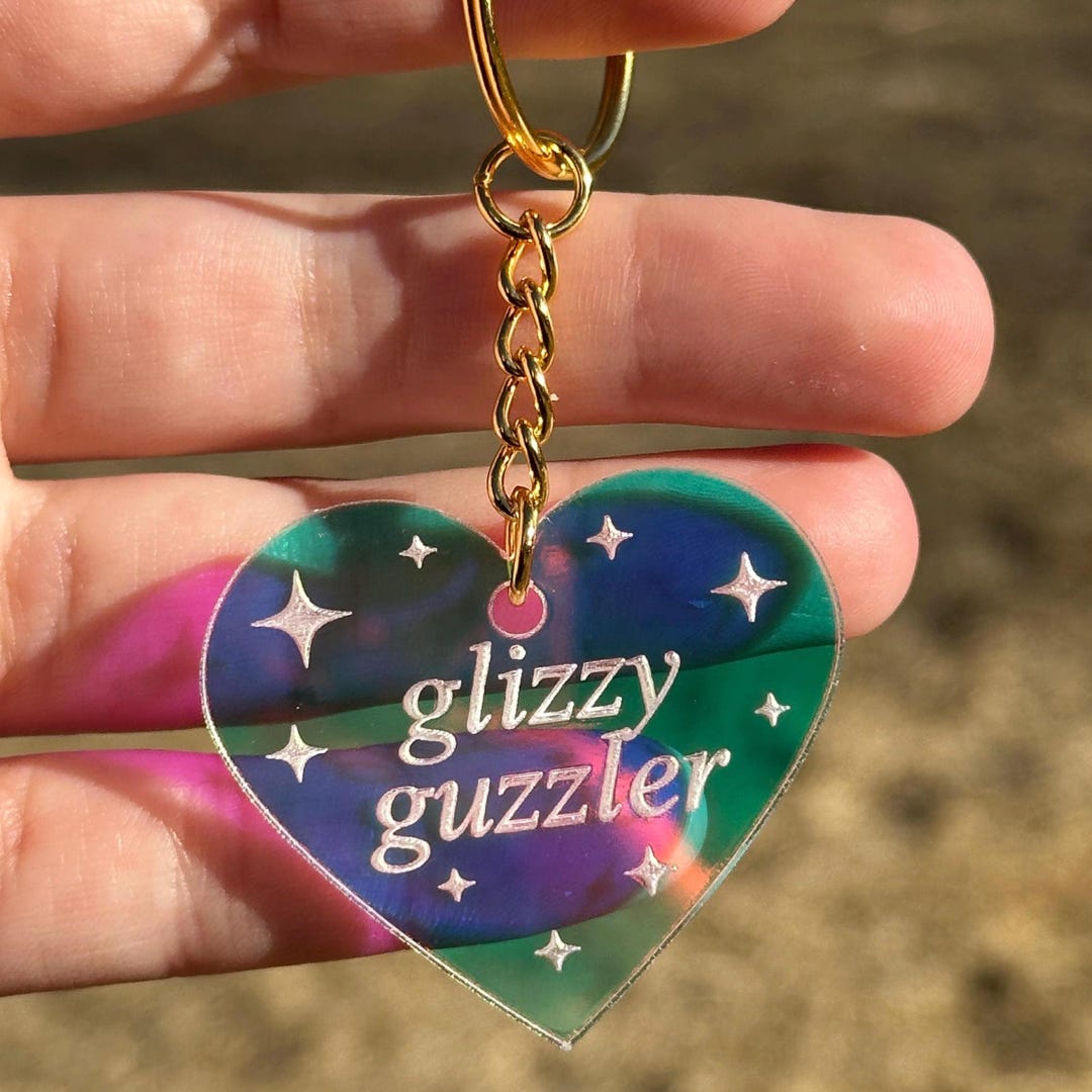 Glizzy Guzzler Iridescent Acrylic Keychain - Etsy