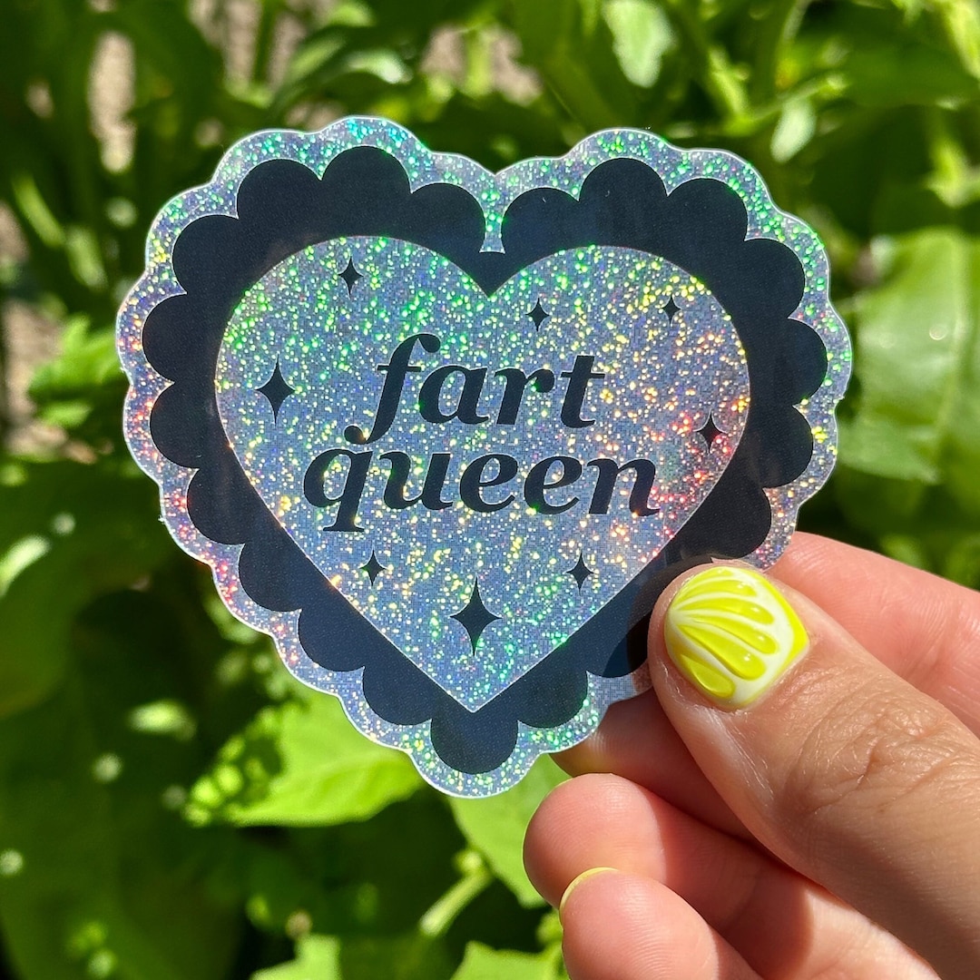 Fart Queen Scalloped Glittery Heart Sticker - Etsy