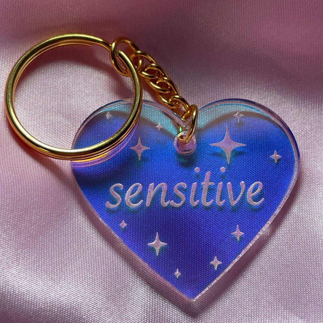 Sensitive Iridescent Acrylic Keychain - Etsy