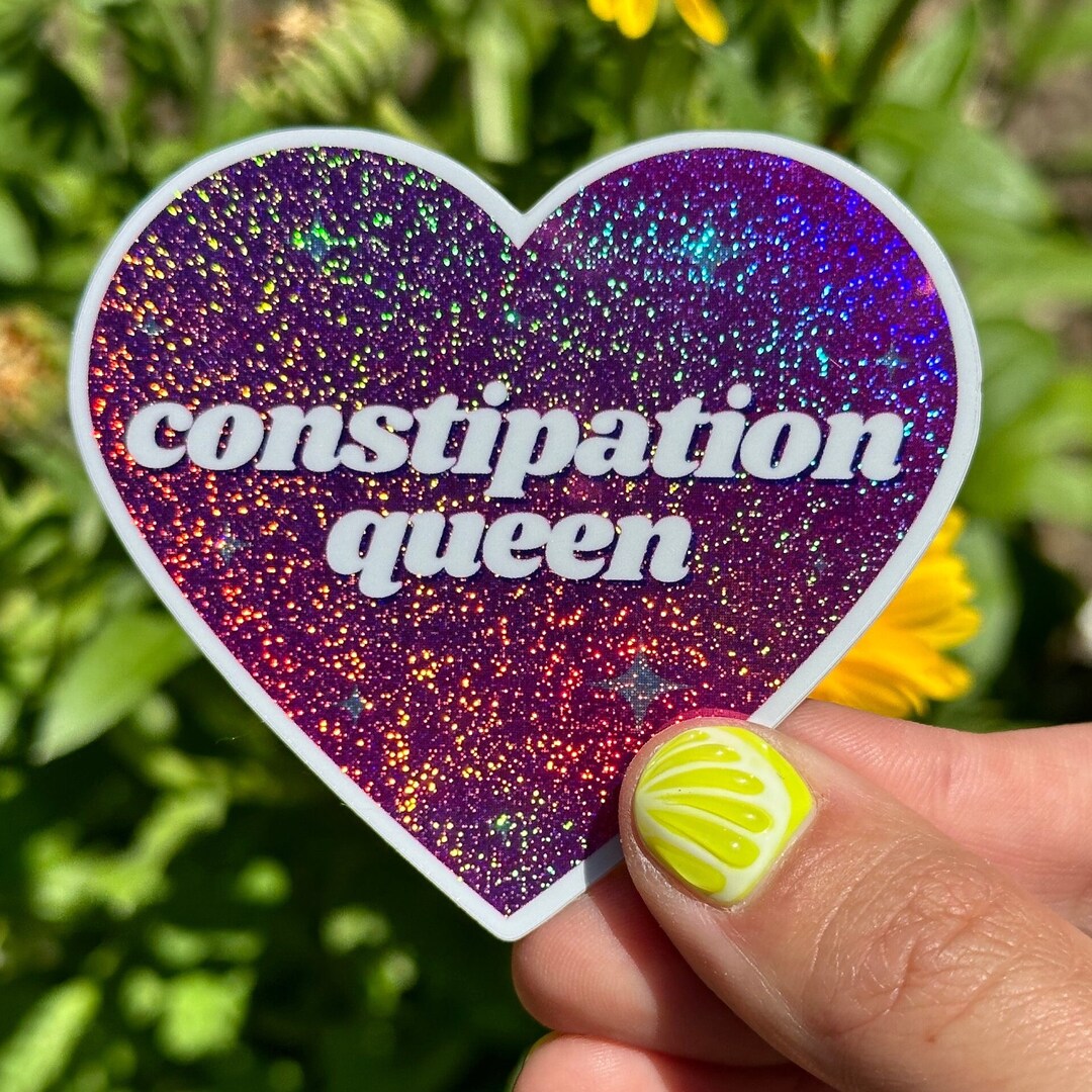 Constipation Queen Pink/purple Glittery Heart Sticker - Etsy