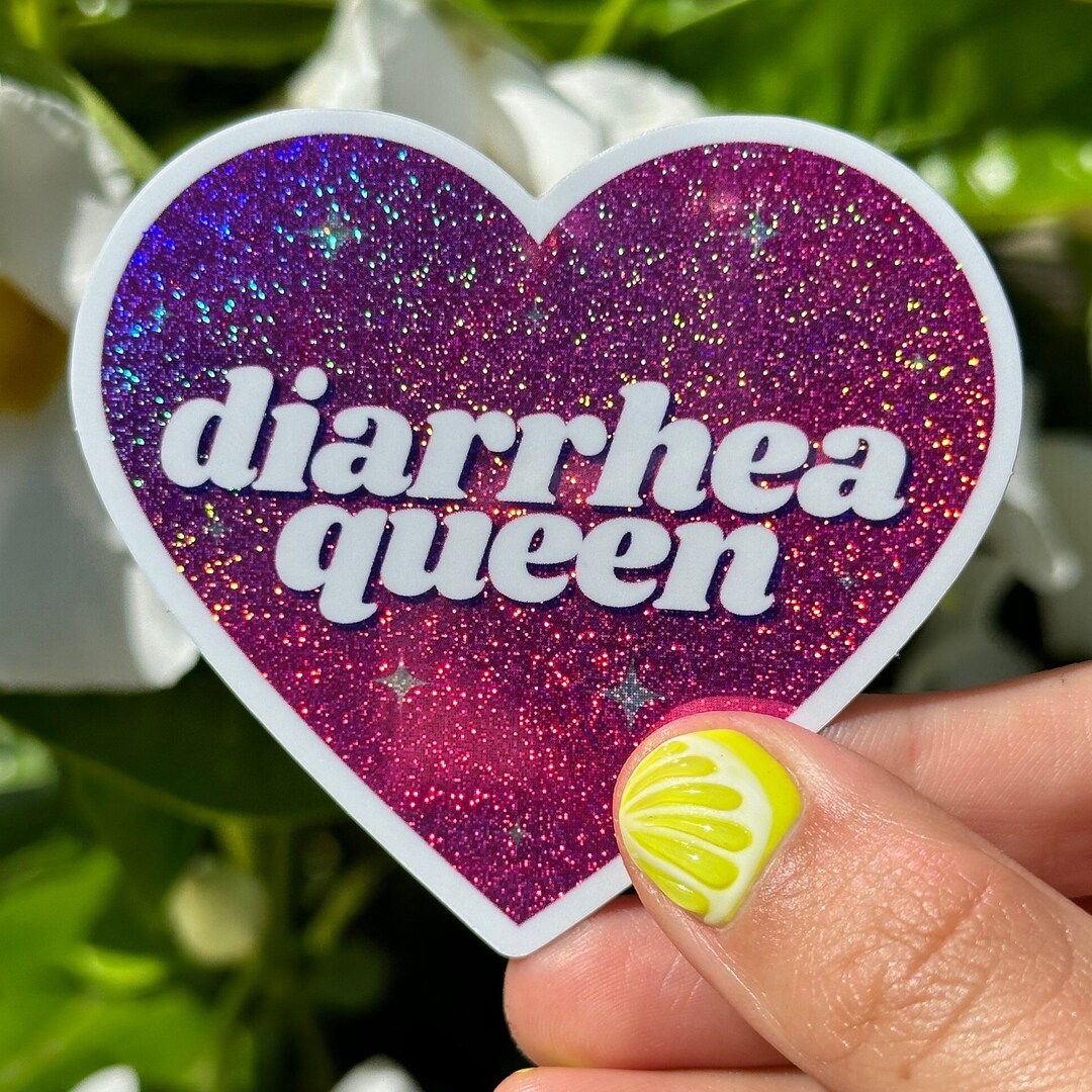 Diarrhea Queen Pink/purple Glittery Heart Sticker - Etsy