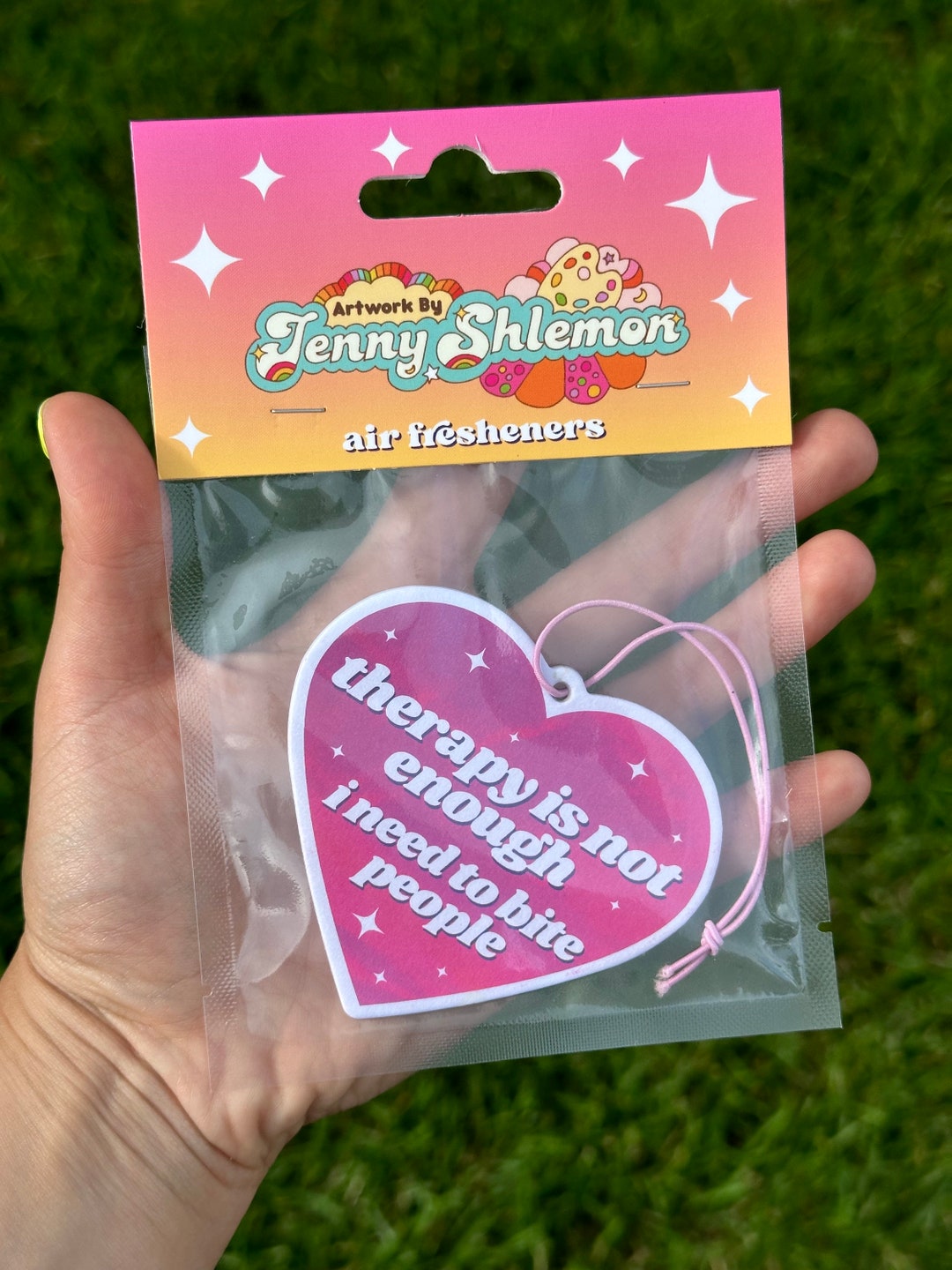 Therapy is Not Enough I Need to Bite People Car Air Freshener - Rose ...
