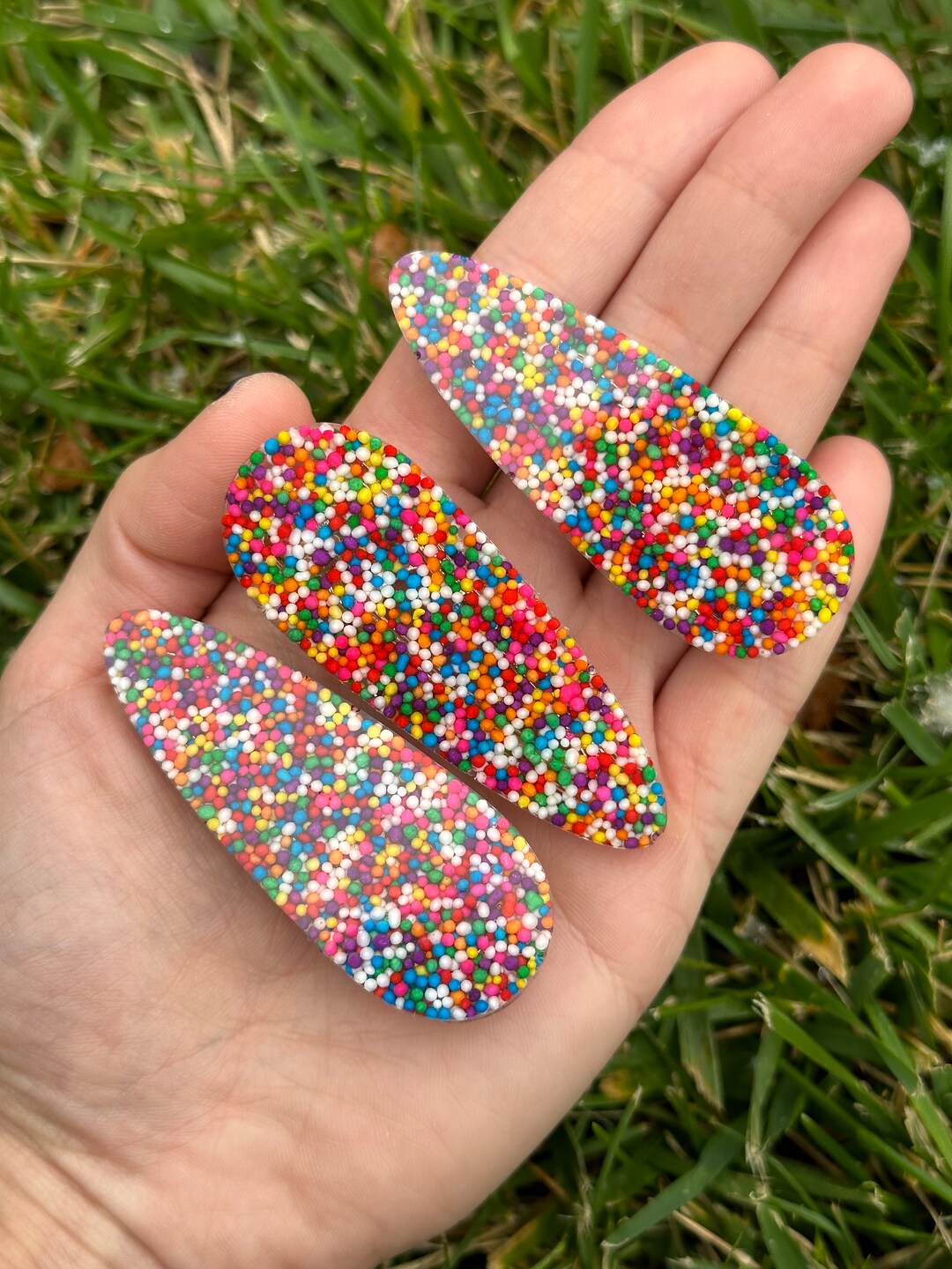 Individual Sprinkles Rounded Resin Hair Clip - Etsy