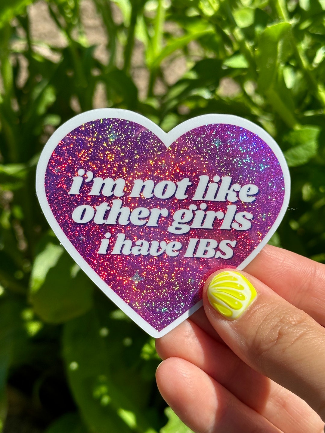 I’m Not Like Other Girls I Have IBS Pink/purple Glittery Heart Sticker ...