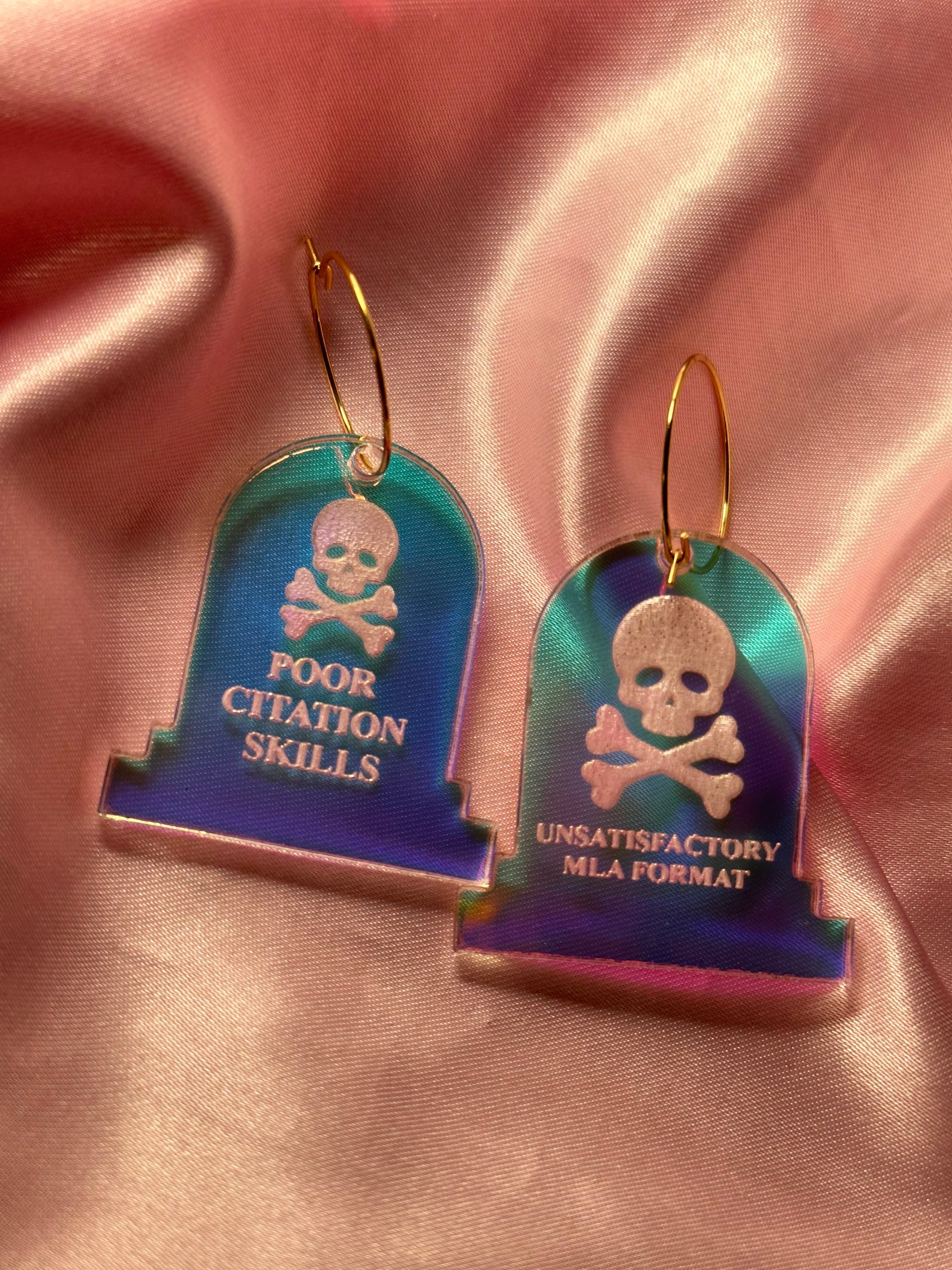 Iridescent Poor Citation Skills MLA Format Tombstone Earrings - Etsy
