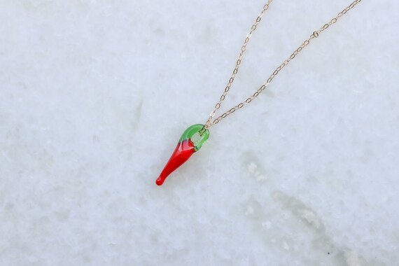 Chilli Pepper Pendant Necklace 14k Gold Filled Chain - Etsy