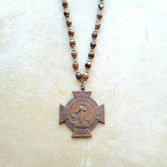 Copper 18th Century Jesuit Missionary Cross Medal Necklace. | Etsy