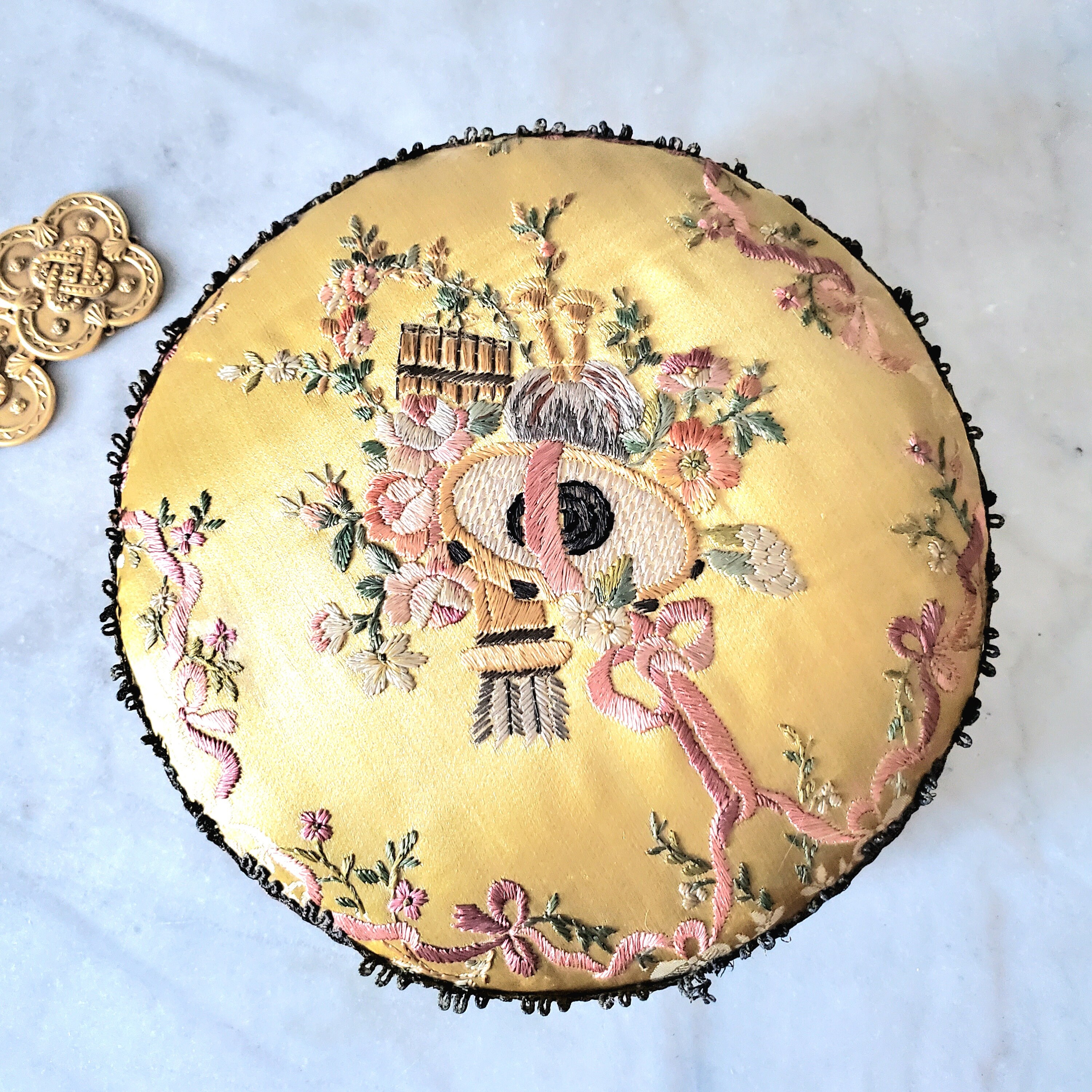 19th Century French Antique Silk Embroidered Box . - Etsy