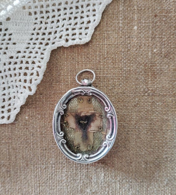 French Antique 18th century Reliquary cross pendant. - Gem