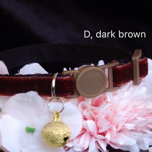 Caramel Breakaway Boy Cat Collar,brown Velvet Cat Collar,kitten Collar ...