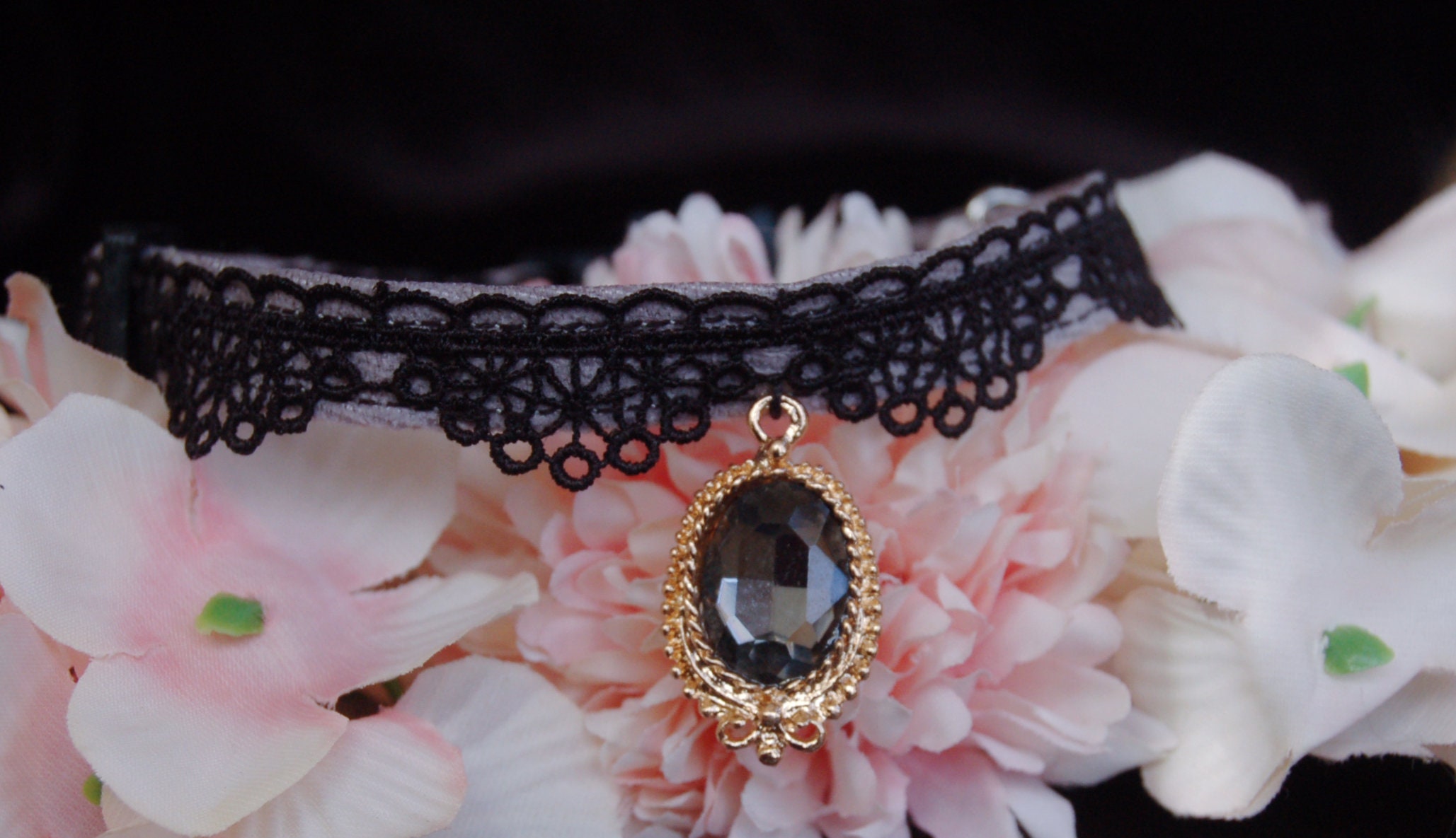 Breakaway Grey Cat Collarblack Lace Cat Collar.tiny Dog | Etsy