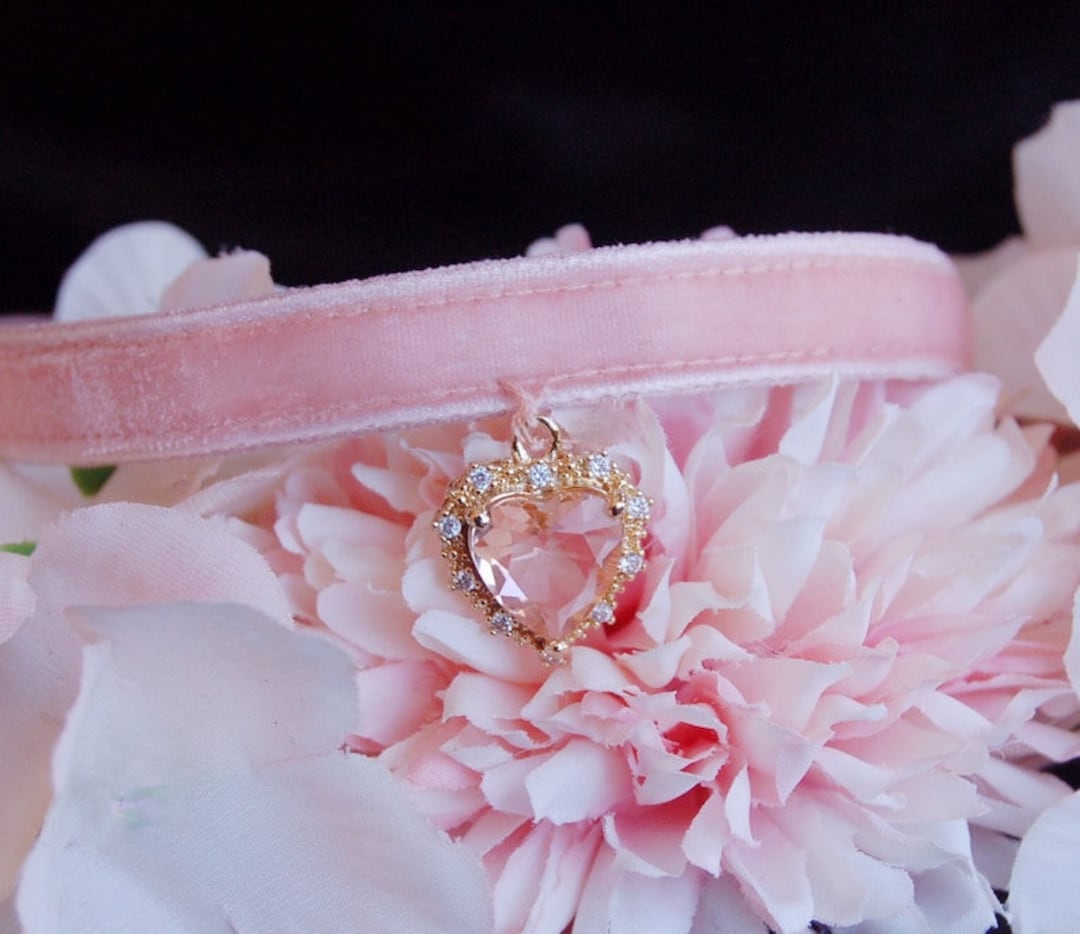 Princess Cat Collar,rhinestone Cat Collar,blush Pink Velvet Small Dog ...