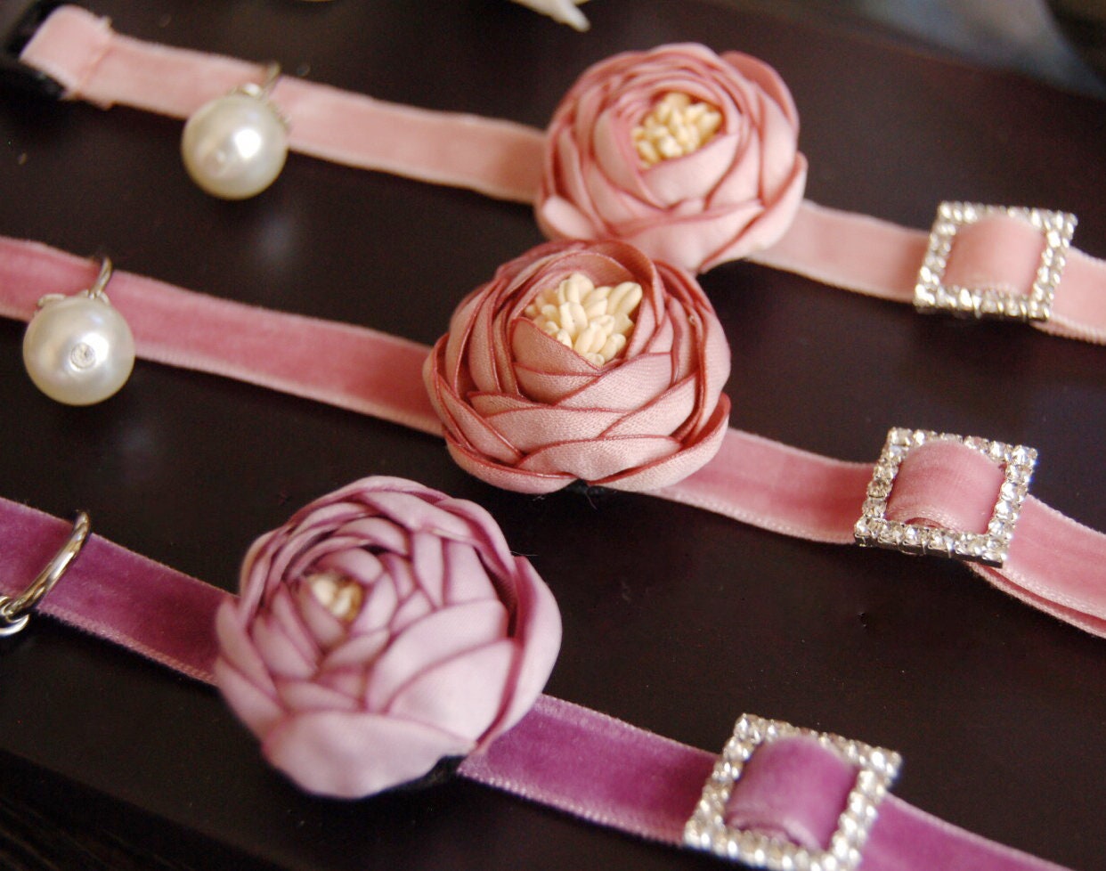 Rhinestone cat collar Flower cat collar small dog collarPet | Etsy