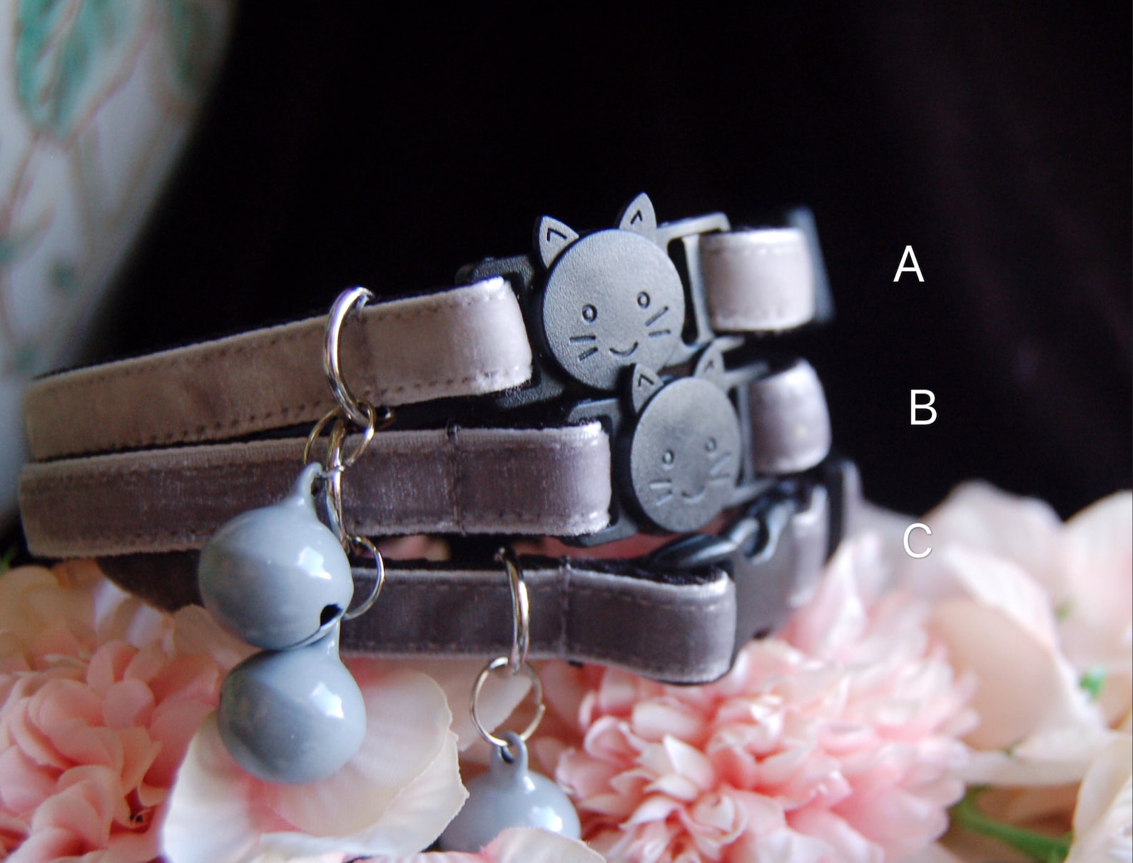 Boy Cat collarGray velvet cat collar small dog collarkitten | Etsy