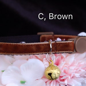 Caramel Breakaway Boy Cat Collar,brown Velvet Cat Collar,kitten Collar ...
