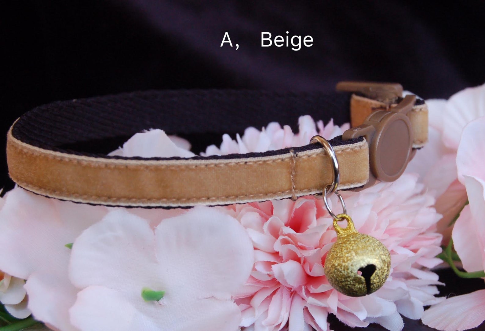 Caramel Breakaway Boy Cat Collar,brown Velvet Cat Collar,kitten Collar ...