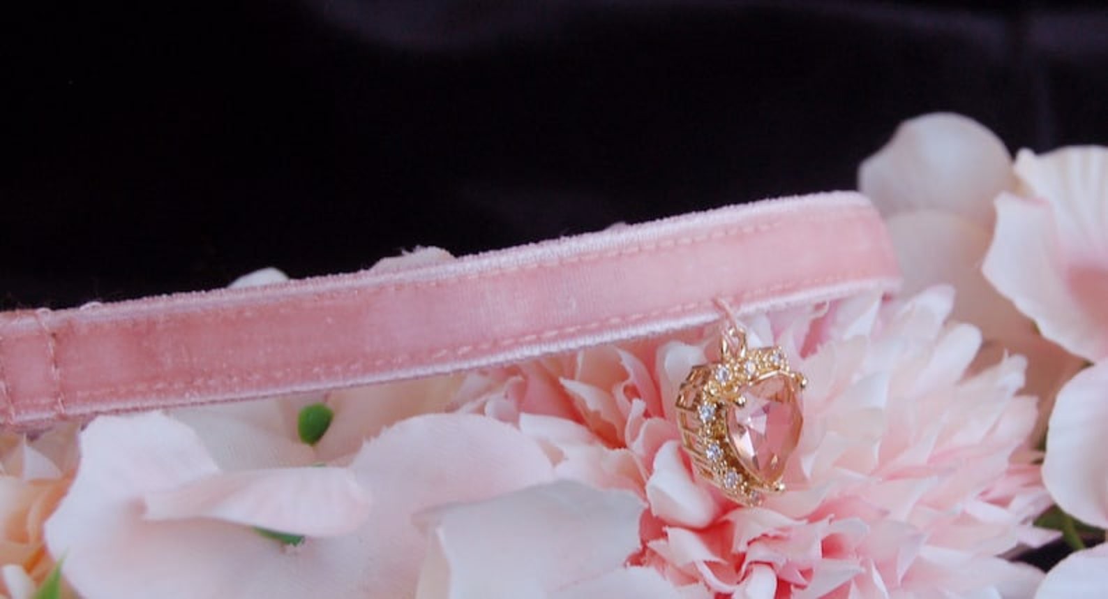 Princess Cat Collarrhinestone Cat Collarblush Pink Velvet - Etsy