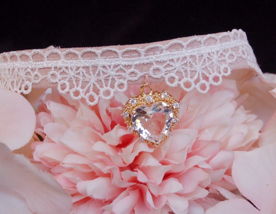 Princess Cat Collar,white Rhinestone Cat Collar,blush Pink With White ...