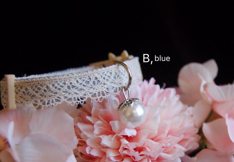 Cute Lace Cat Collarpearl Cat Collar Puppy Collarlace Small | Etsy