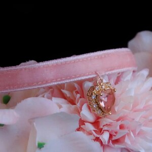 Princess Cat Collar,rhinestone Cat Collar,blush Pink Velvet Small Dog ...