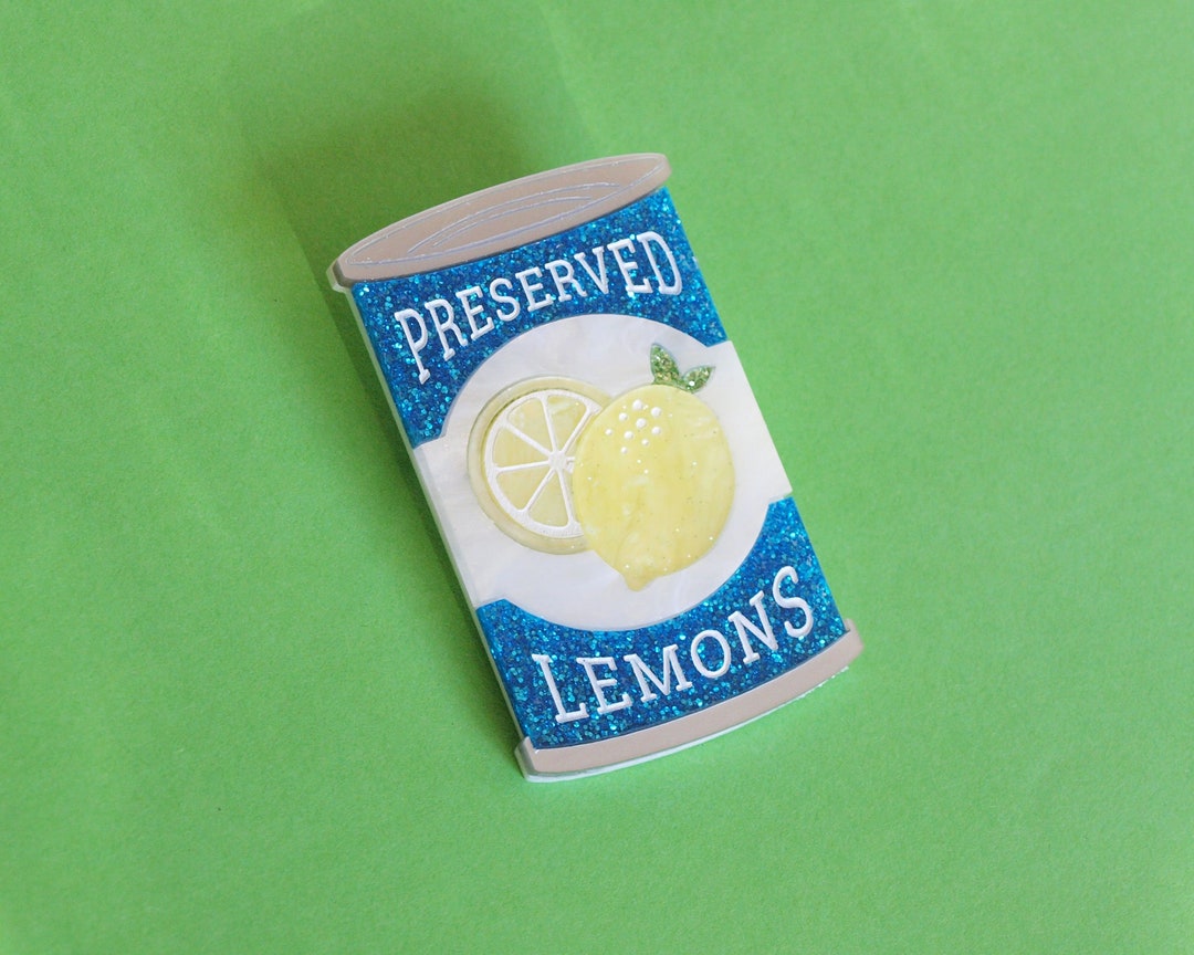 Preserved Lemons Can Brooch in Laser Cut Acrylic - Etsy