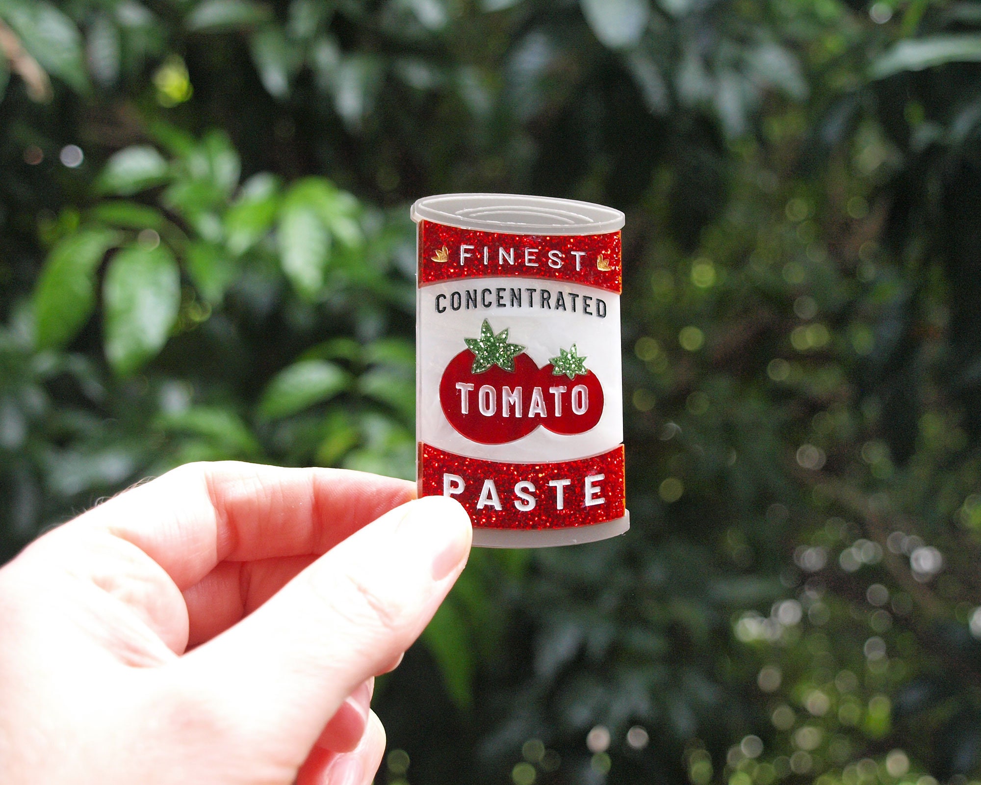 Tomato Paste Can Brooch in Laser Cut Acrylic - Etsy