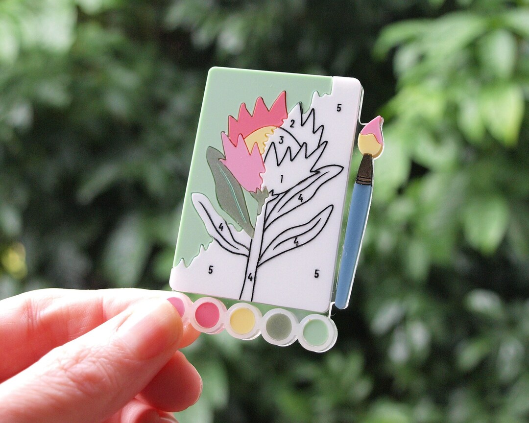 Paint by Numbers Brooch in Laser Cut Acrylic - Etsy Australia