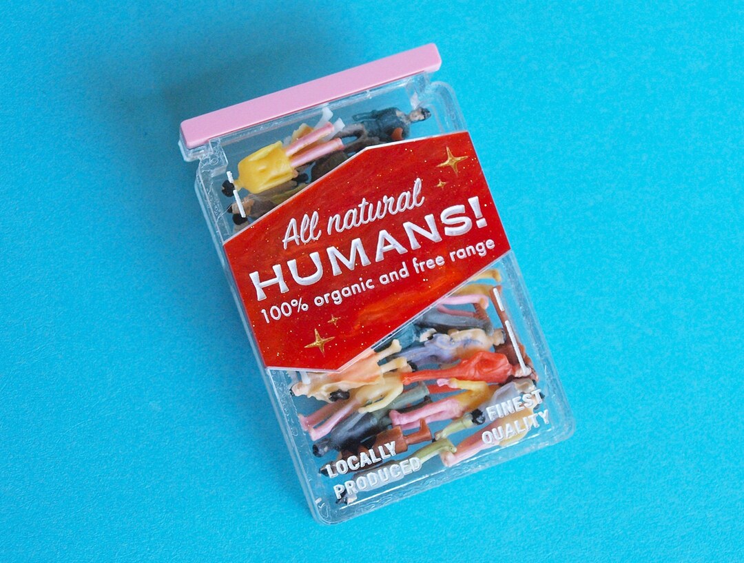 Jar of Miniature Humans Brooch - Orange - in Laser Cut Acrylic - Etsy