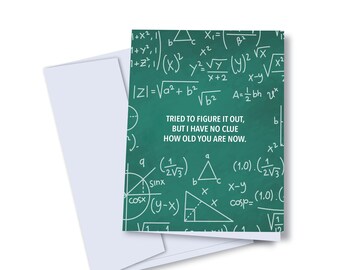 Math Birthday Card - Etsy