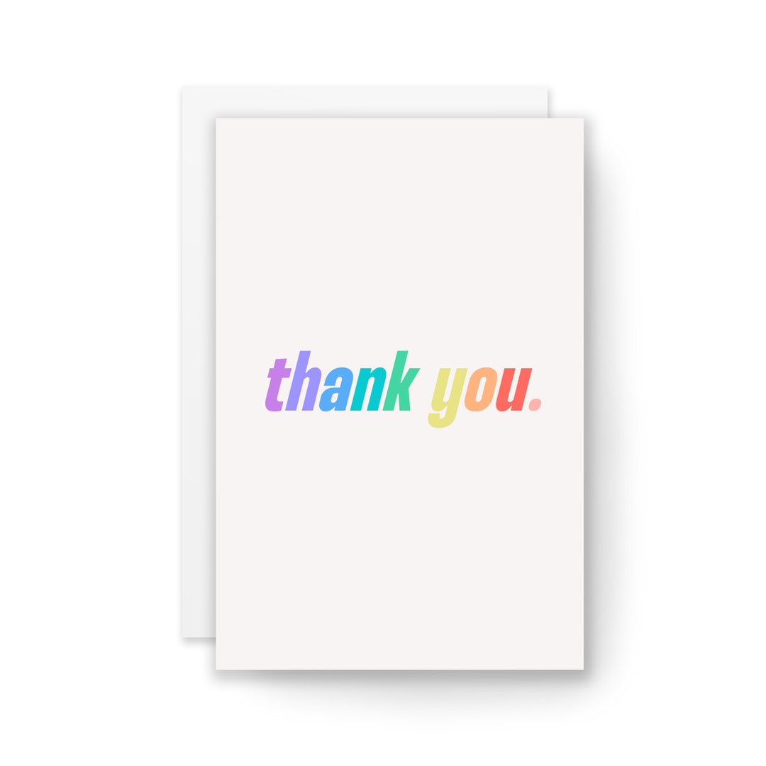COLORFUL THANK YOU - Thank You Card, Funny Thank You Card, Gratitude ...