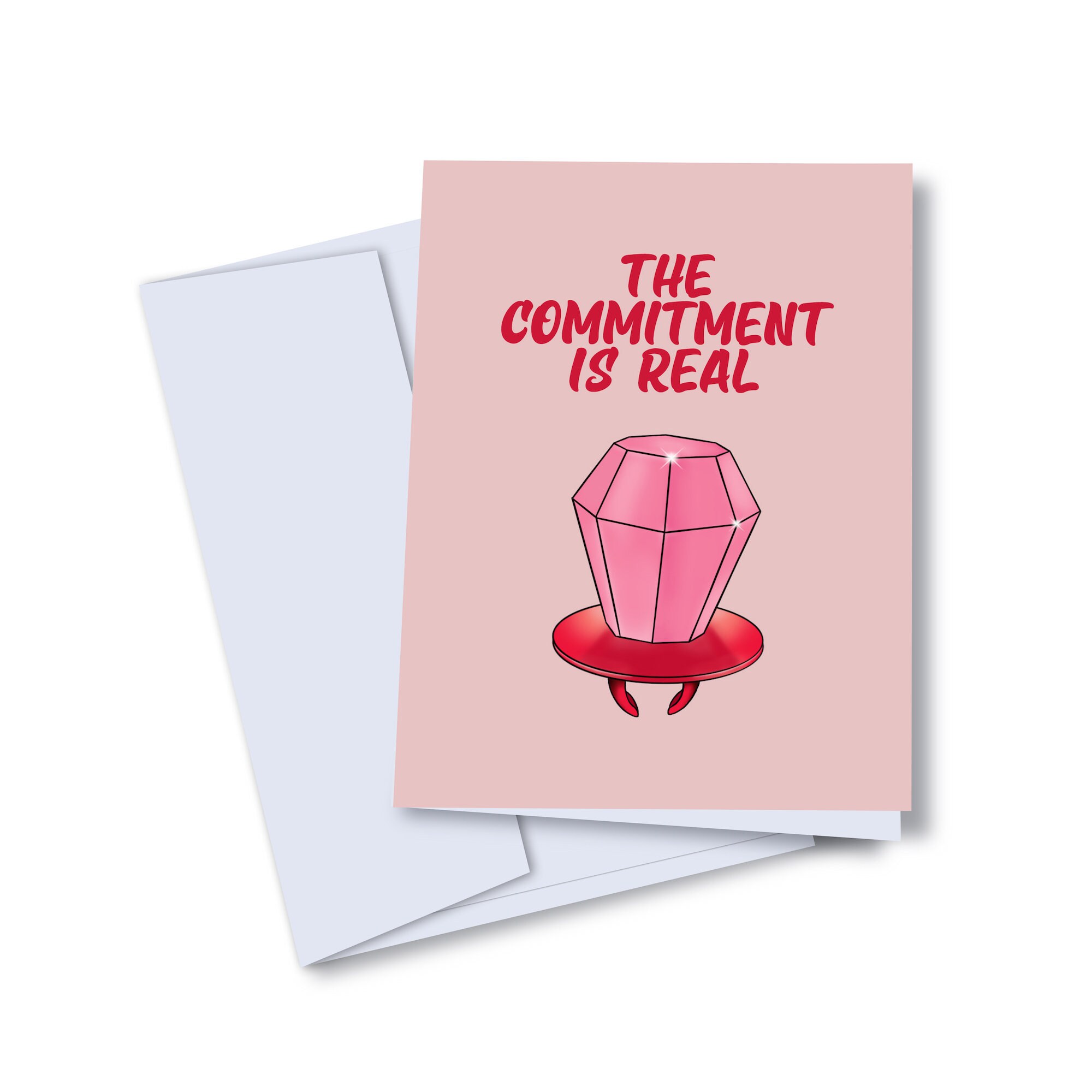 COMMITMENT IS REAL Love Card Valentine's Day Card | Etsy
