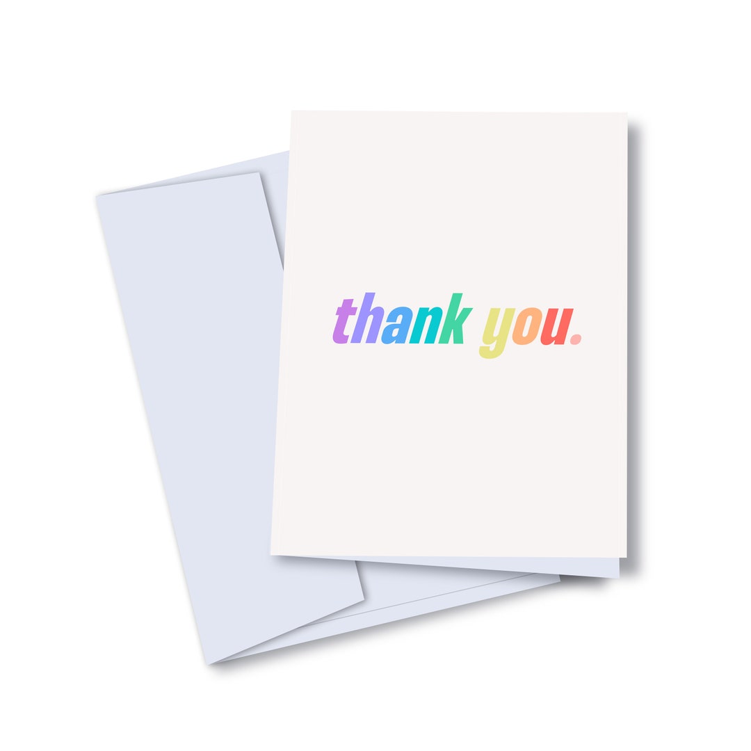 COLORFUL THANK YOU Thank You Card Funny Thank You Card - Etsy