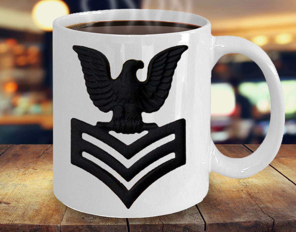 US Navy Petty Officer First Class (PO1) Coffee Mug - Gift for Veteran ...
