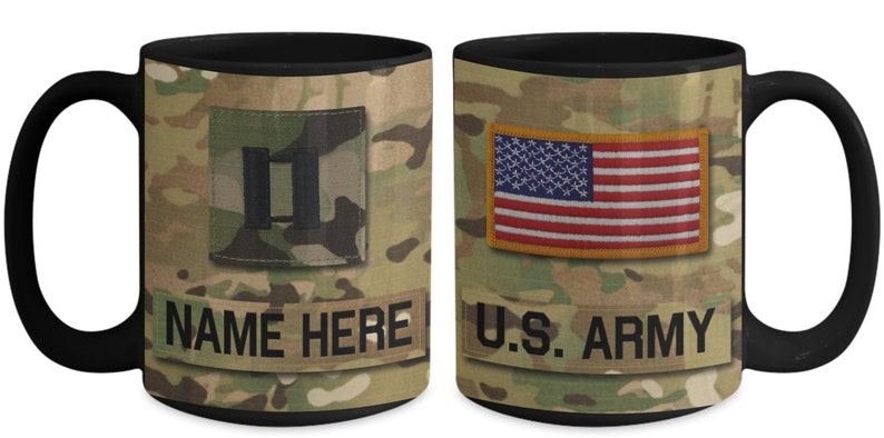 US Army Personalized Officer Mug; All Ranks, Cw1-maj Gen; Customize W ...