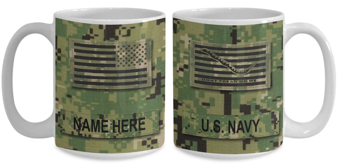 US Navy Mug - Personalized With Petty Officer (E5-E9), CWO1-CWO5, or ...