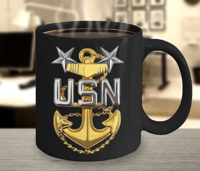 US Navy Master Chief Petty Officer (MCPO) Coffee Mug - Gift for Veteran ...