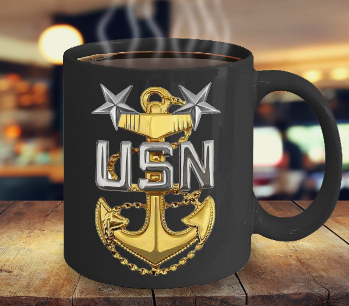 US Navy Master Chief Petty Officer (MCPO) Coffee Mug - Gift for Veteran ...