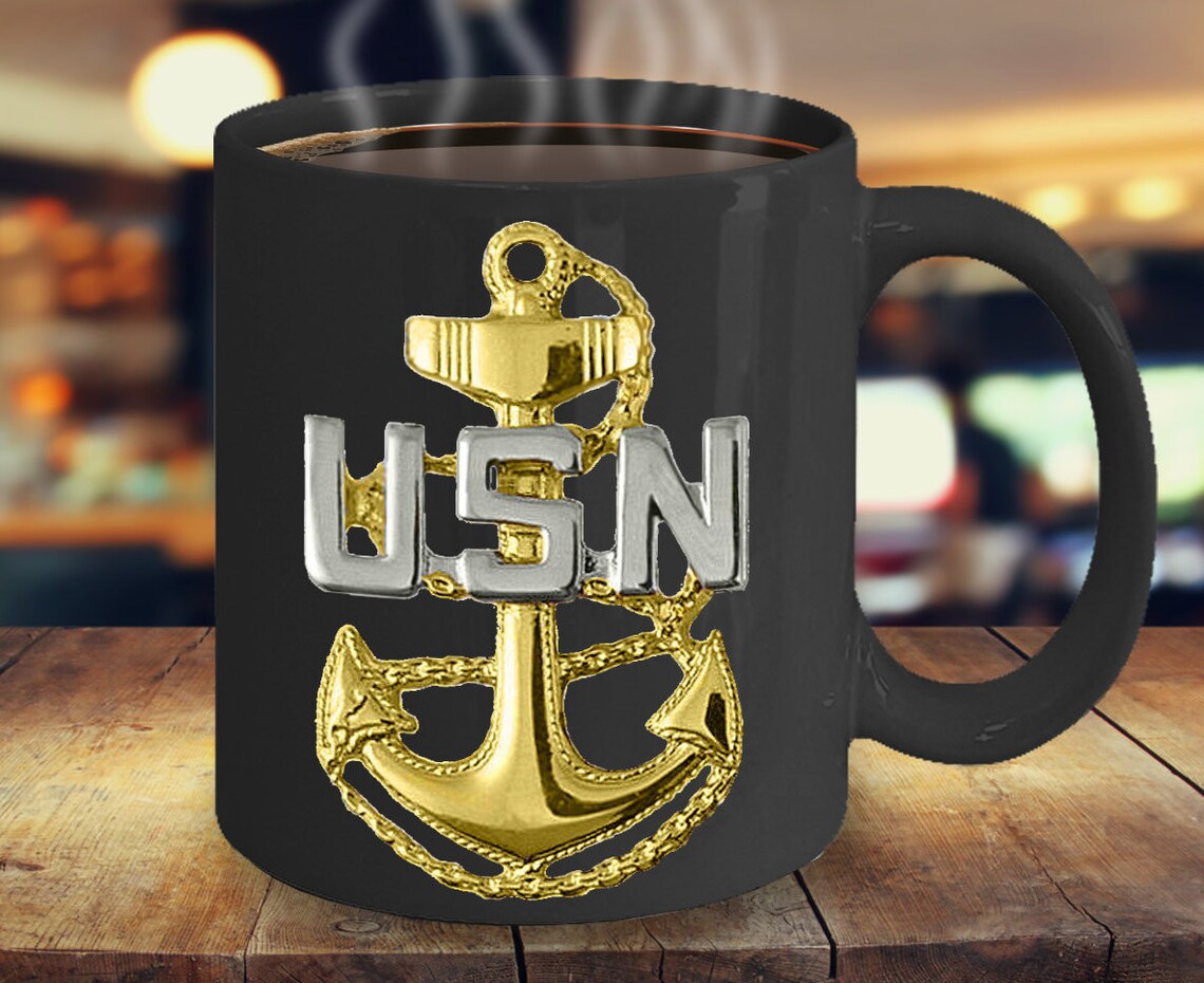 US Navy Chief Petty Officer (CPO) Coffee Mug - Gift for Veteran, Sailor ...