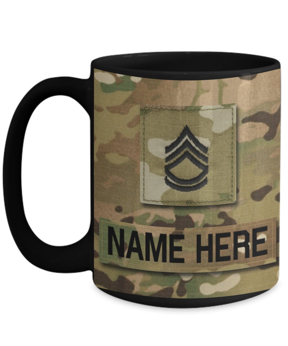 US Army Personalized Enlisted Mug; All Ranks, E1-E9 - Customize With ...