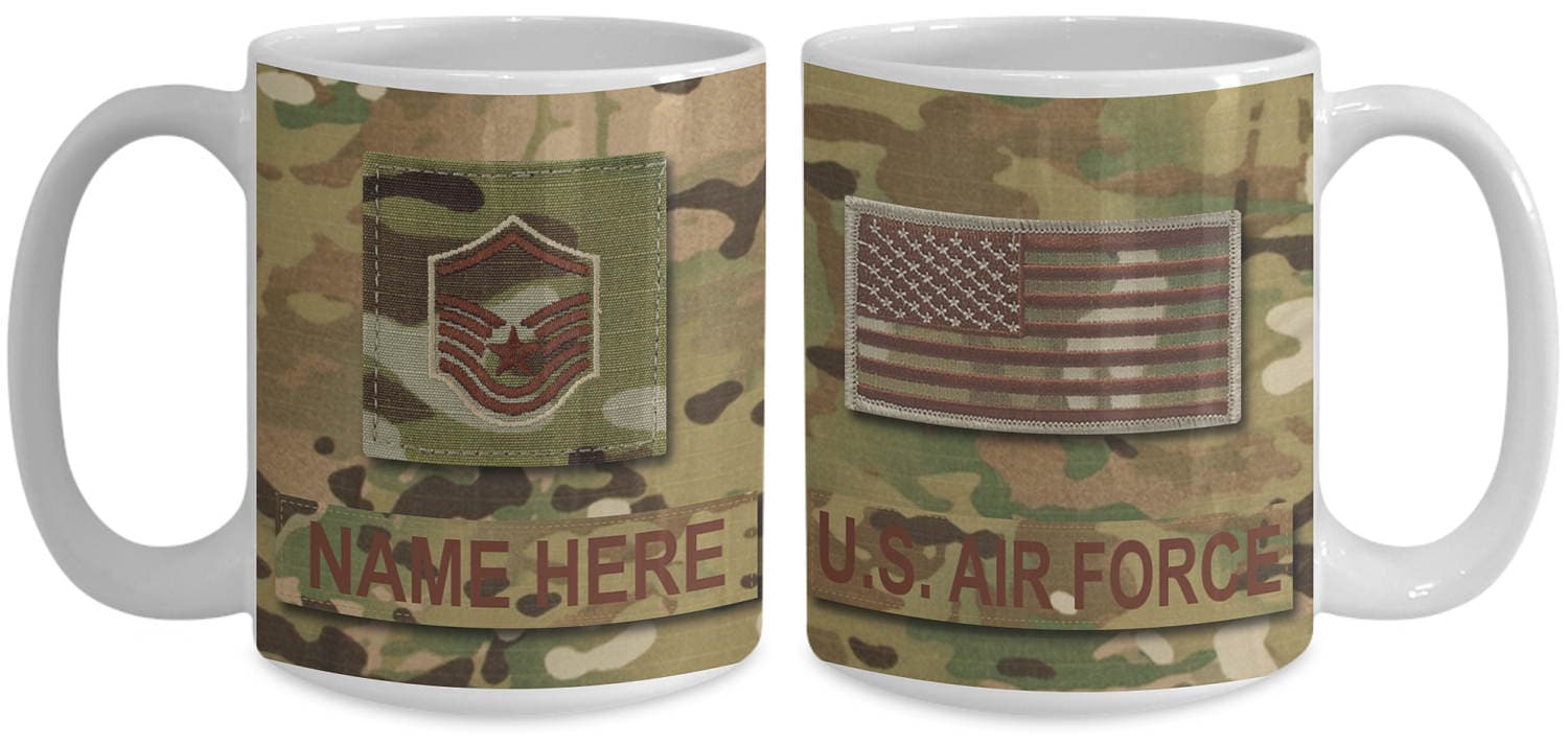 US Air Force Personalized OCP Mug; All Ranks, E1-O6 - Customize With ...
