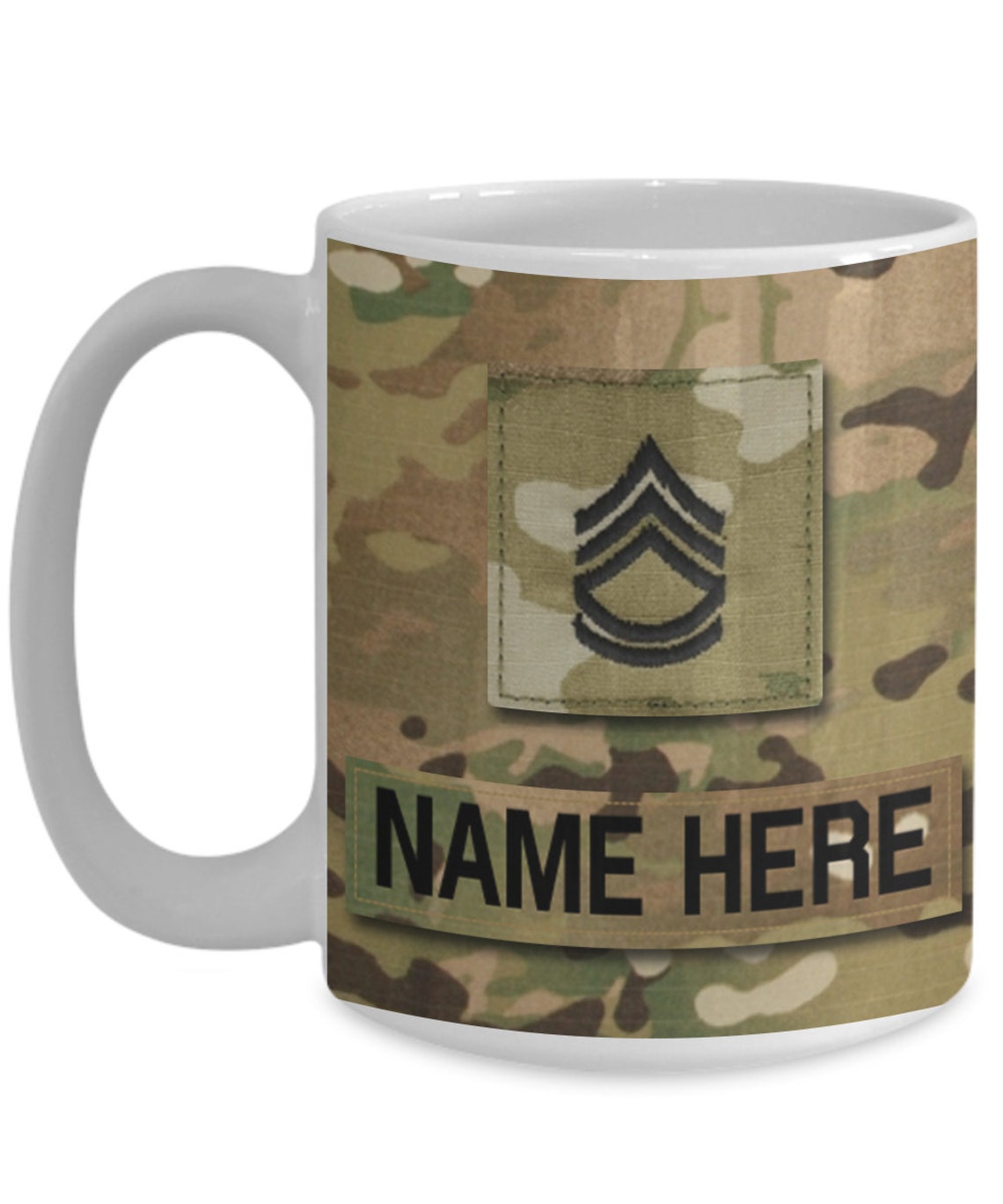 US Army Personalized Enlisted Mug; All Ranks, E1-E9 - Customize With ...