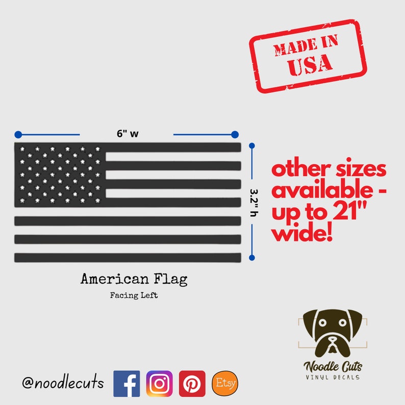 American Flag Vinyl Decal Patriotic Vinyl Sticker Truck Flag | Etsy