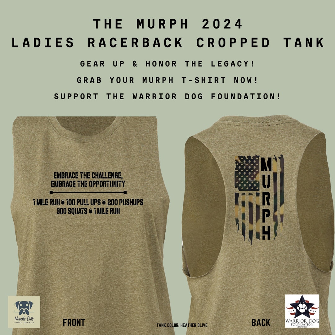 Murph 2024 Ladies Racerback Cropped Tank Hero WOD Desert Camo Flag W ...